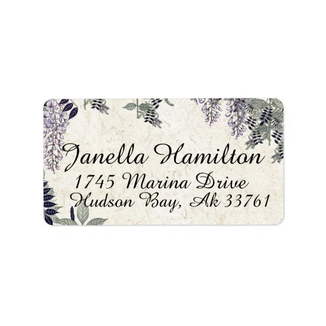 Art Nouveau Wisteria Flowers Address Labels | Zazzle