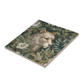 Art nouveau wolf in the leaves ceramic tile | Zazzle