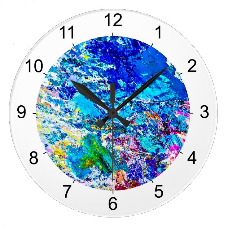 Art of color palette large clock | Zazzle