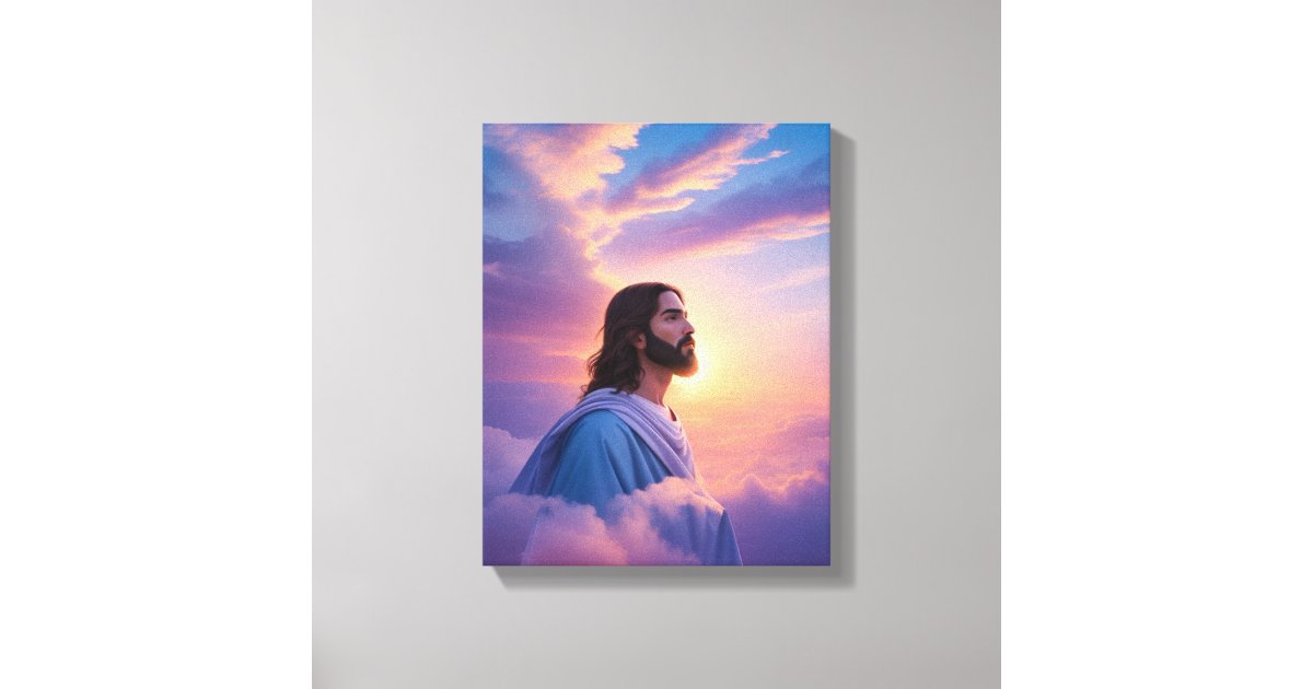 Art of Jesus On Sky | God Stretched Canvas Print | Zazzle