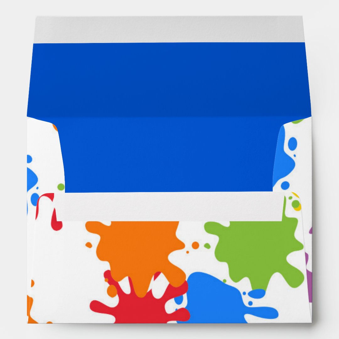 Art Paint Splash Birthday Party Envelopes | Zazzle