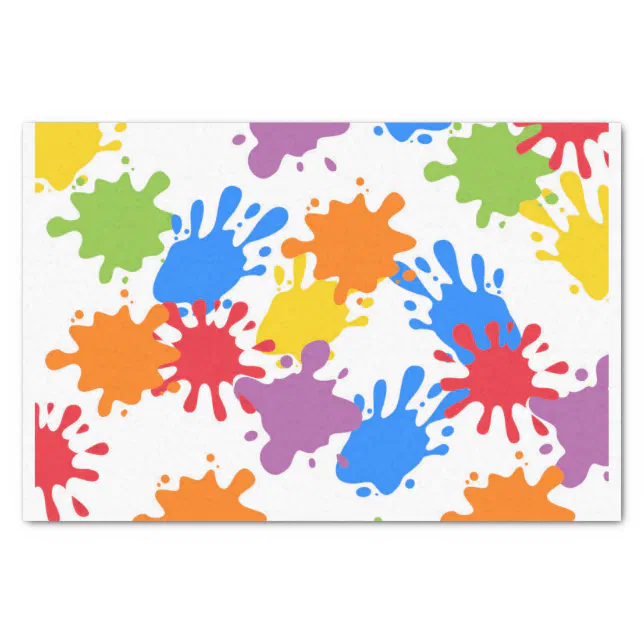 Art Paint Splash Birthday Party Tissue Paper | Zazzle