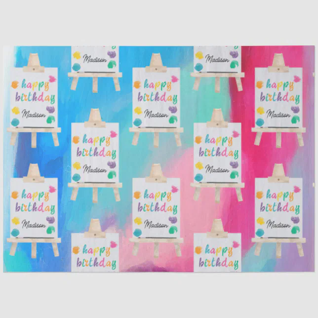 Art Painting Craft Artist Paint Birthday Theme Tissue Paper | Zazzle