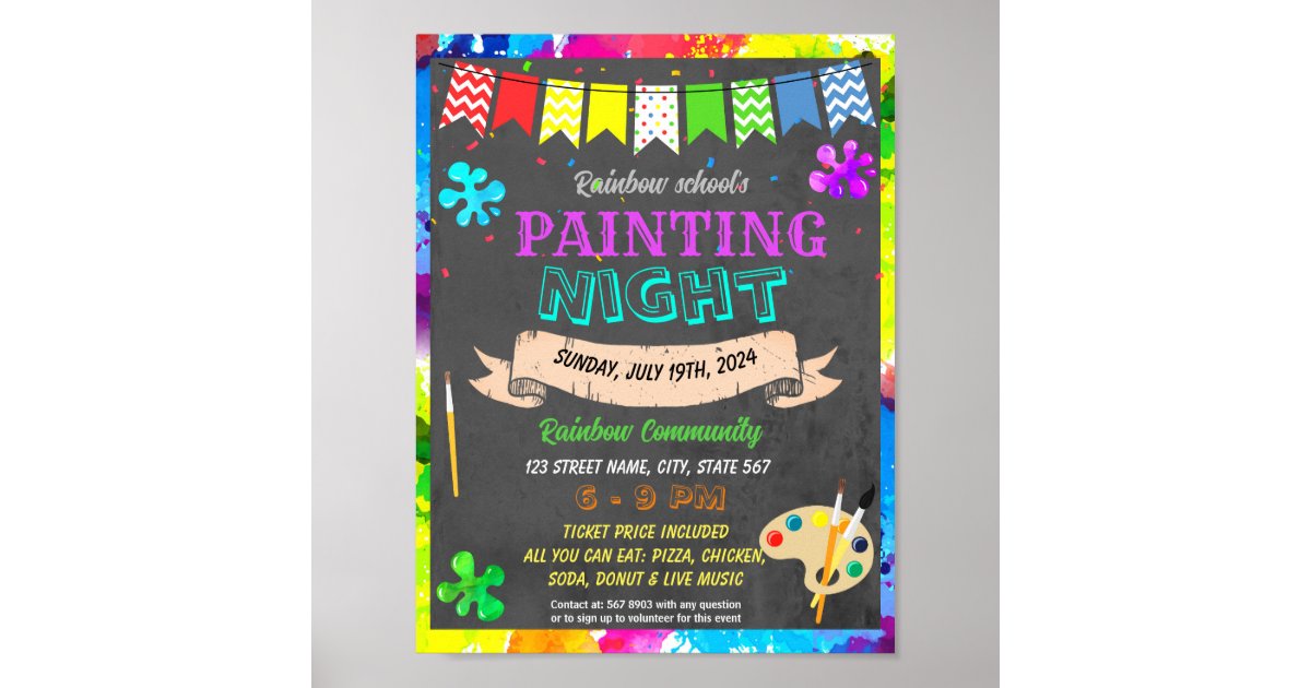 Art painting fundraiser event template poster | Zazzle