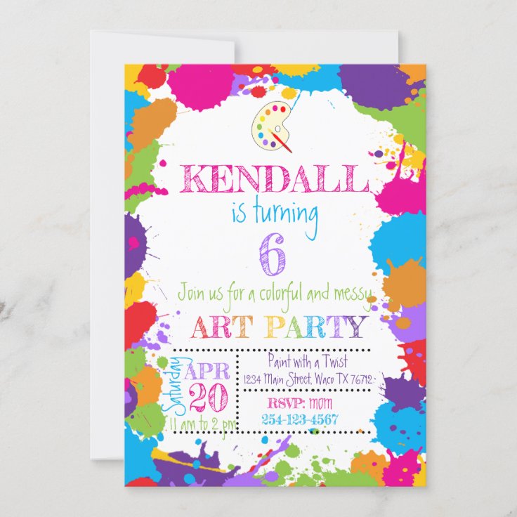 Art Party Invitation | Zazzle