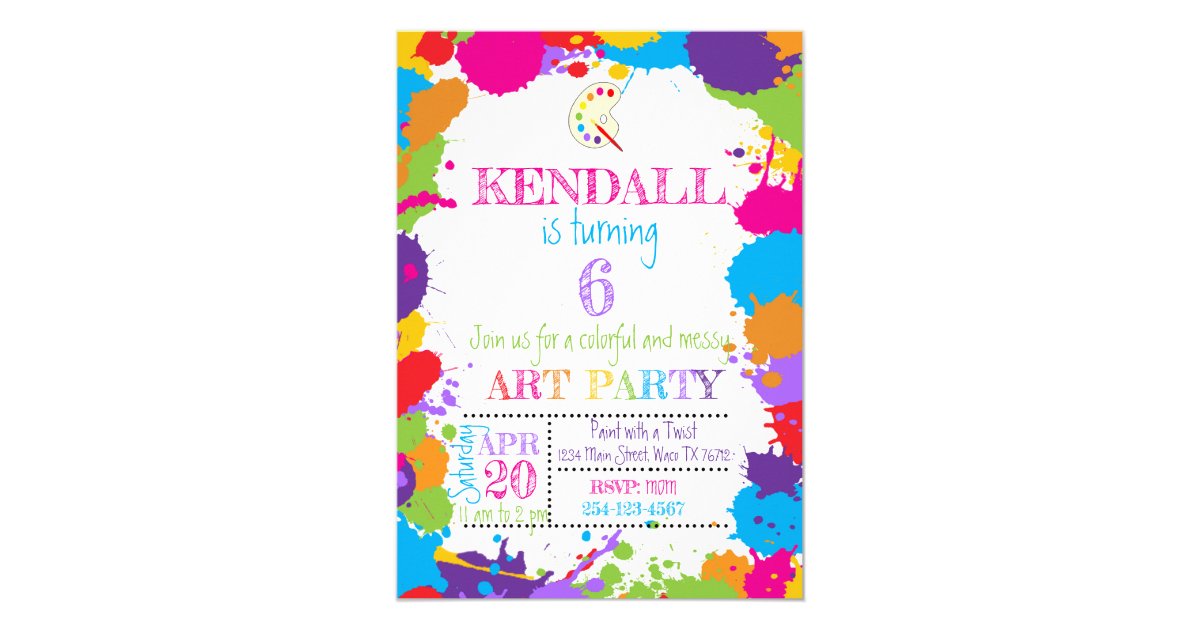 Art Party Invitation | Zazzle.com