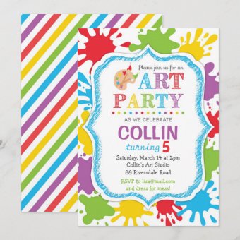 Art Party Invitation / Art Party Birthday Invite | Zazzle