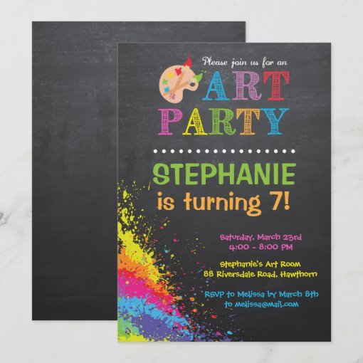 Art Party Invitation / Art Party Invite | Zazzle