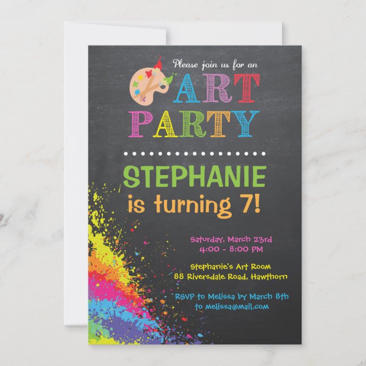 Art Party Invitation / Art Party Invite | Zazzle