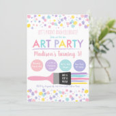Art Party Paint Party Pastel Birthday Invitation | Zazzle