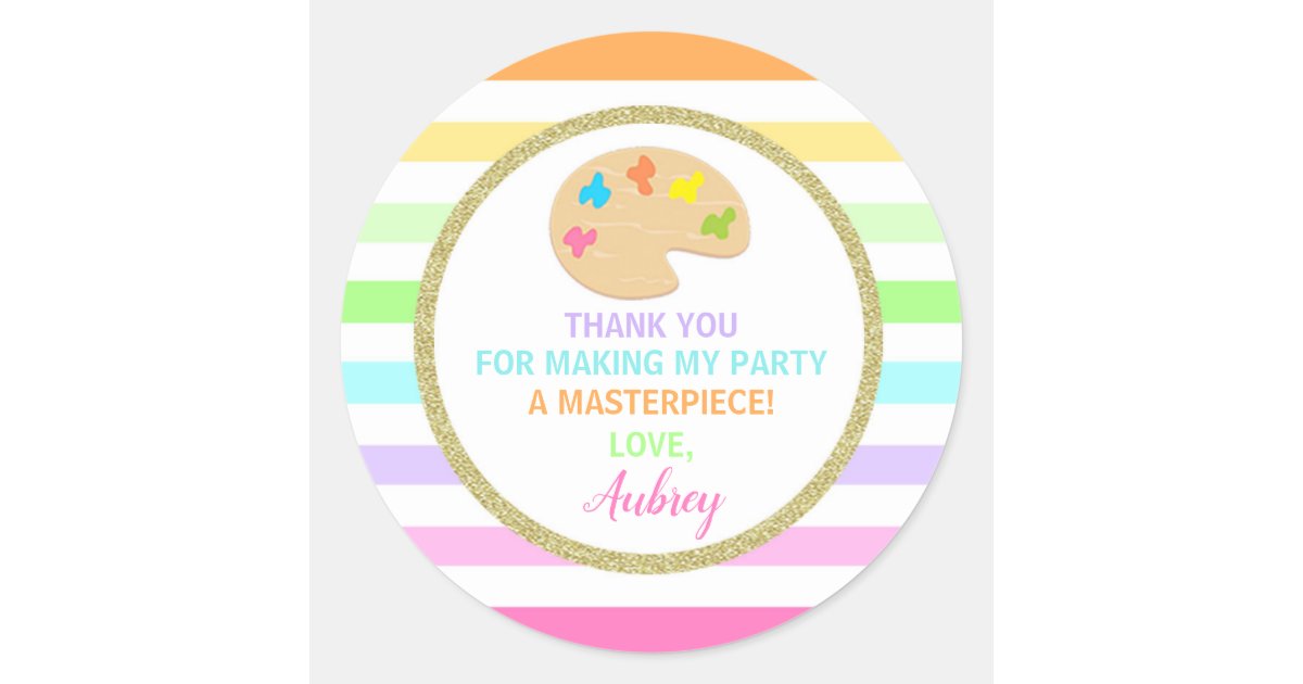 Art party stickers, painting party stickers | Zazzle