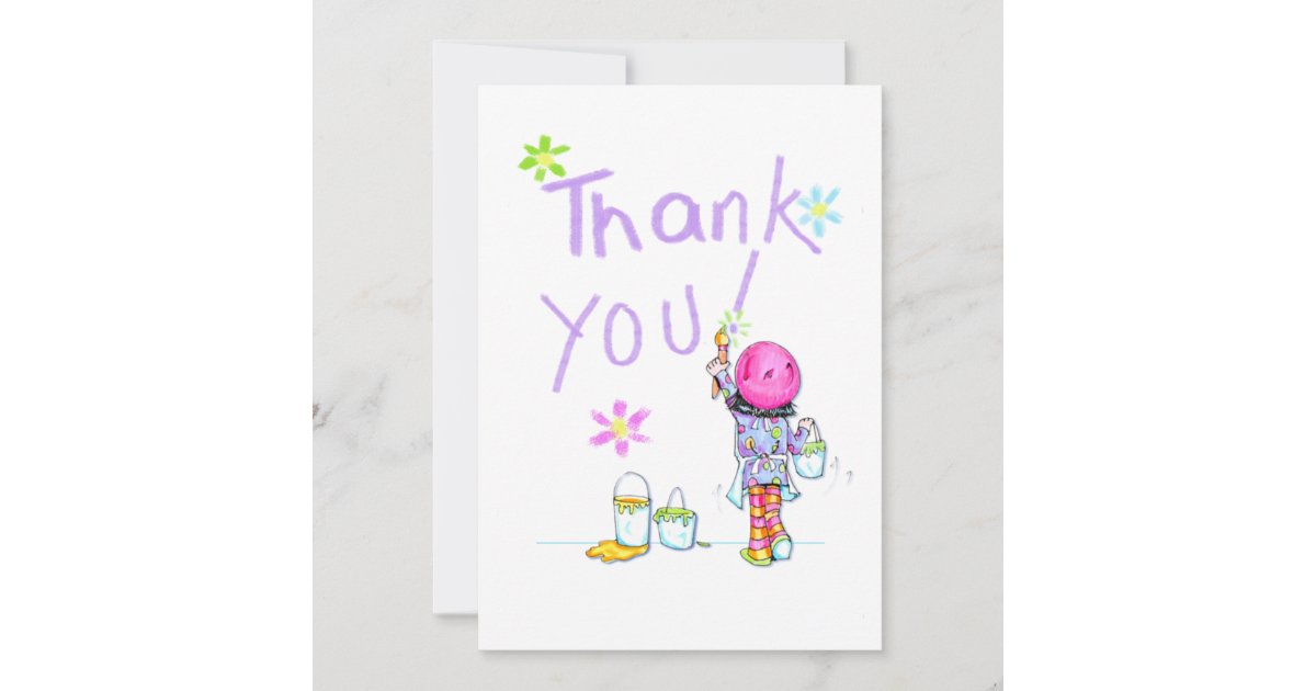 Art Party thank you note Card | Zazzle