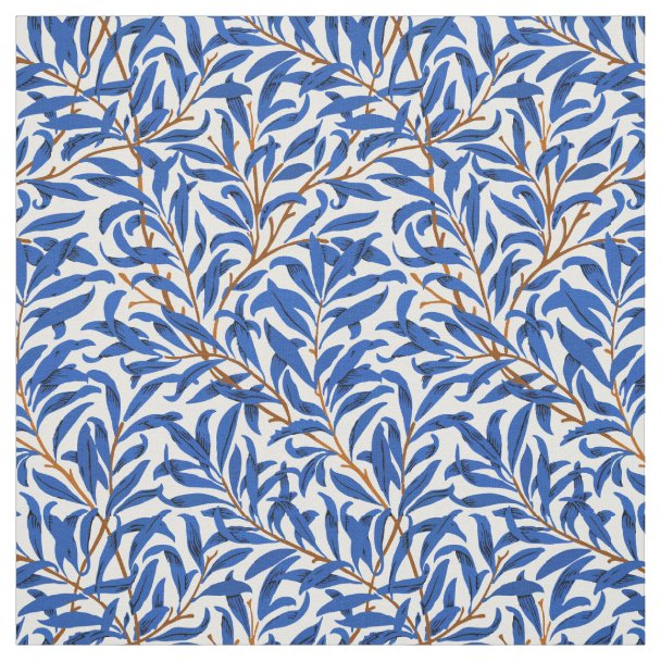 Blue Willow Design Fabric | Zazzle