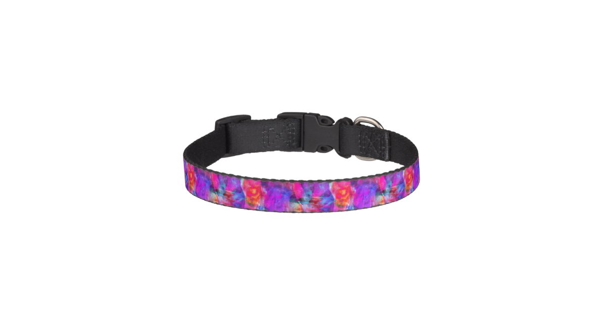 Art pink, blue, red texture background pet collar | Zazzle