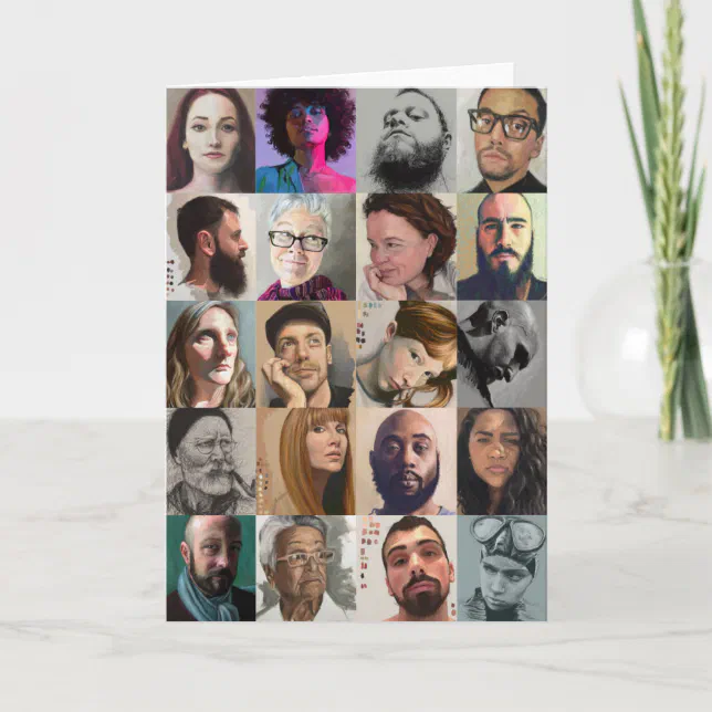 Art Portrait Greeting Card - drawing & painting | Zazzle