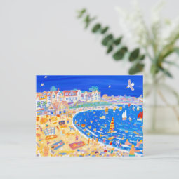 Art Postcard: Fun on the Beach. Gyllyngvase beach. Postcard | Zazzle