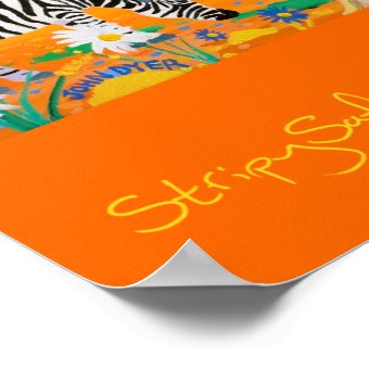 Art Poster: Stripy Safari Sunset at the Zoo Poster | Zazzle