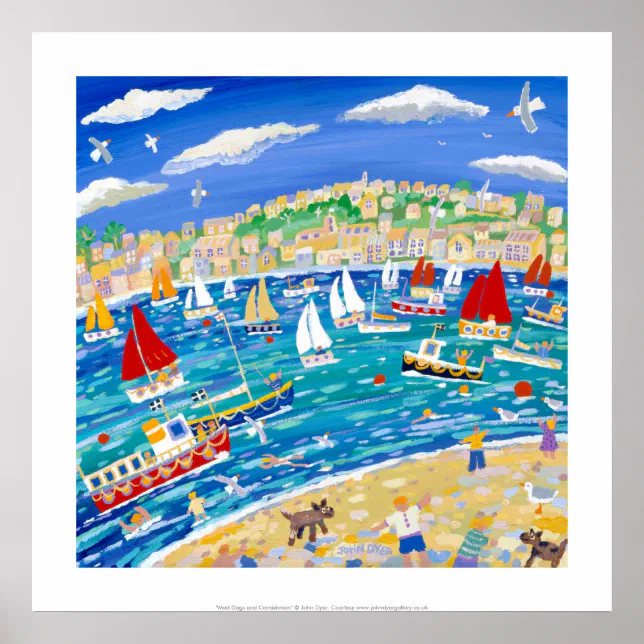 Art Poster: Swimmers, Seals and Sails. Poster | Zazzle