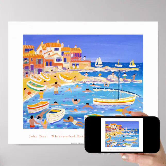 Art Poster: Whitewashed Buildings, Calella, Spain Poster | Zazzle