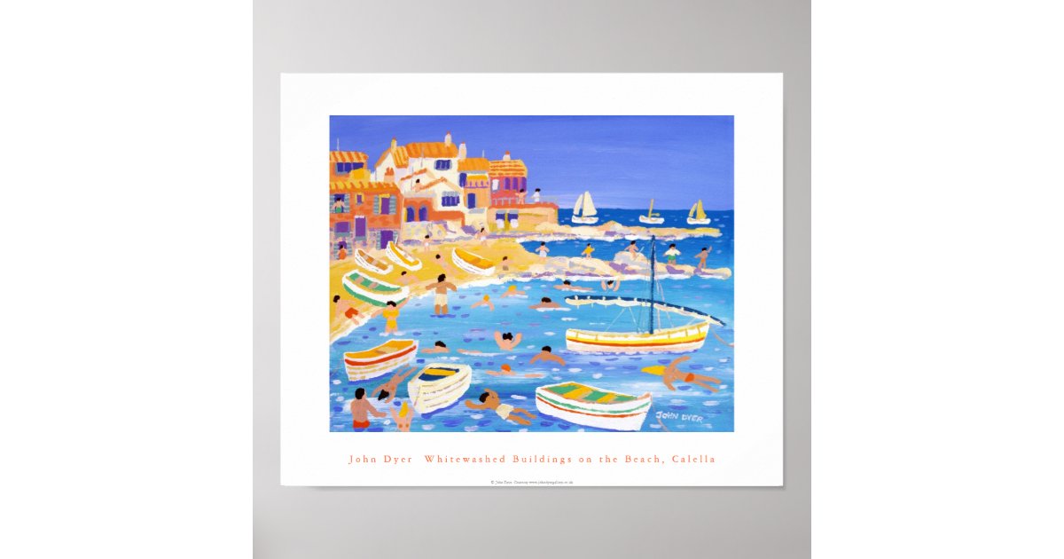 Art Poster: Whitewashed Buildings, Calella, Spain Poster | Zazzle