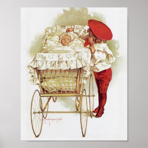 Art Print by Maud Humphrey Baby in Pram | Zazzle