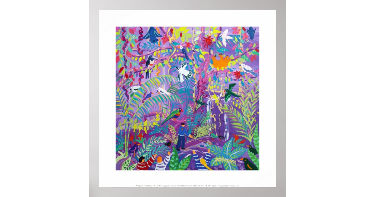 Art Print: Tropical Tweets Poster | Zazzle