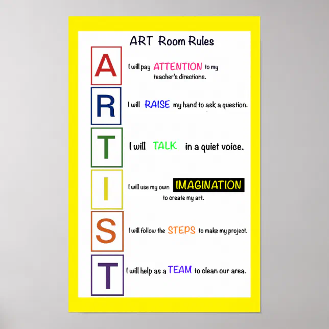 Art Room Rules. Poster | Zazzle