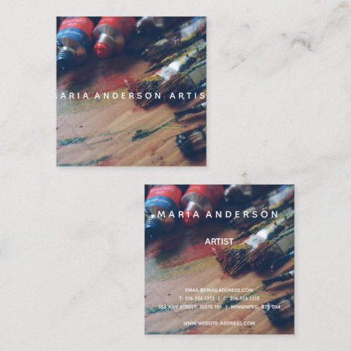 Art Studio Square Business Card | Zazzle