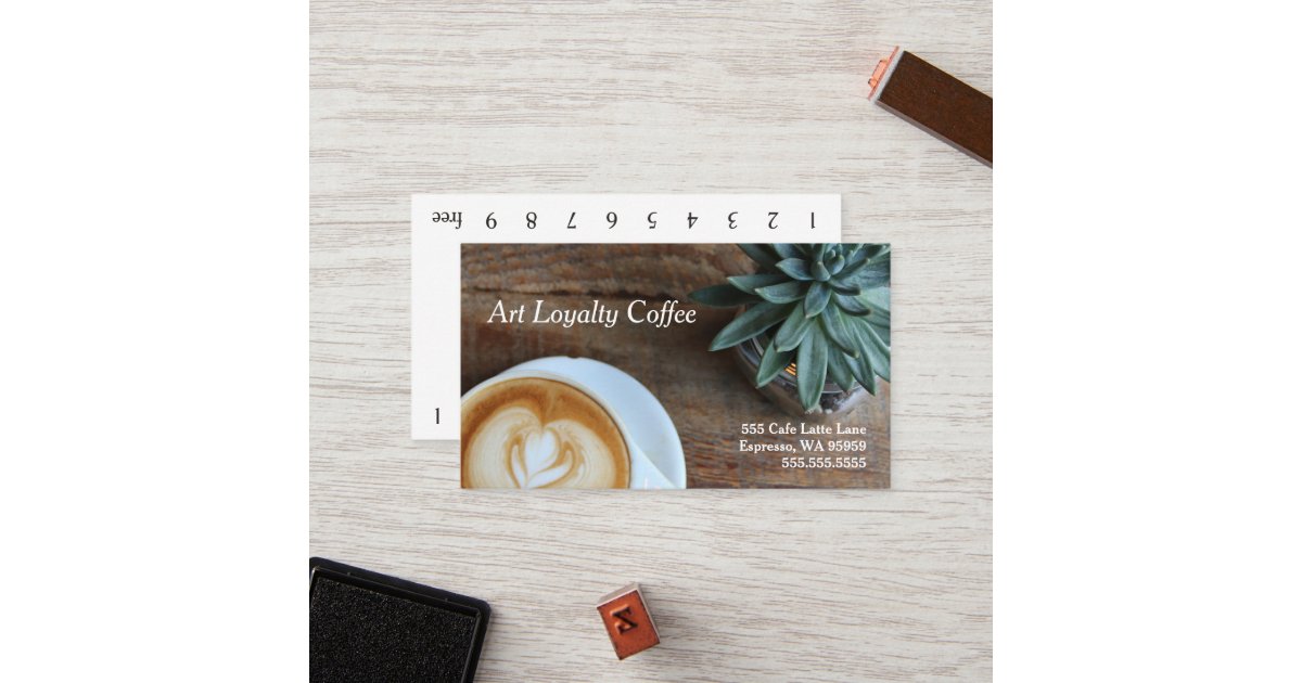 Art & Succulent Loyalty Coffee Punch-Card | Zazzle