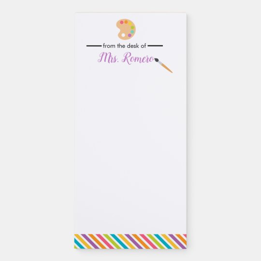 Art Teacher Artist Painting Pallet Stationery Magnetic Notepad | Zazzle.com