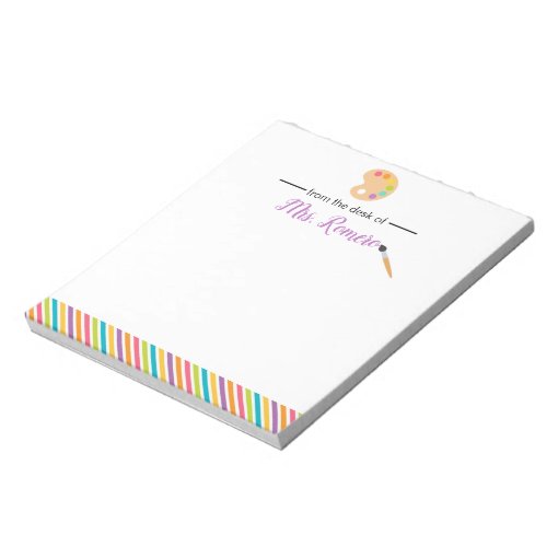 Art Teacher Artist Painting Pallet Stationery Notepad | Zazzle