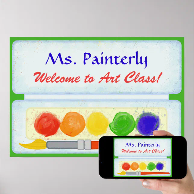 Art Teacher Classroom Welcome Sign | Paint Palette | Zazzle