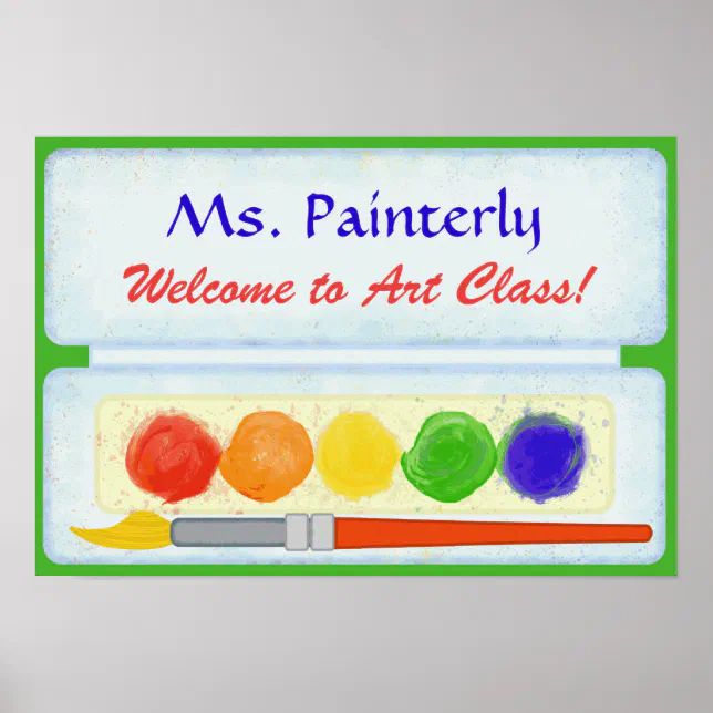 Art Teacher Classroom Welcome Sign | Paint Palette | Zazzle