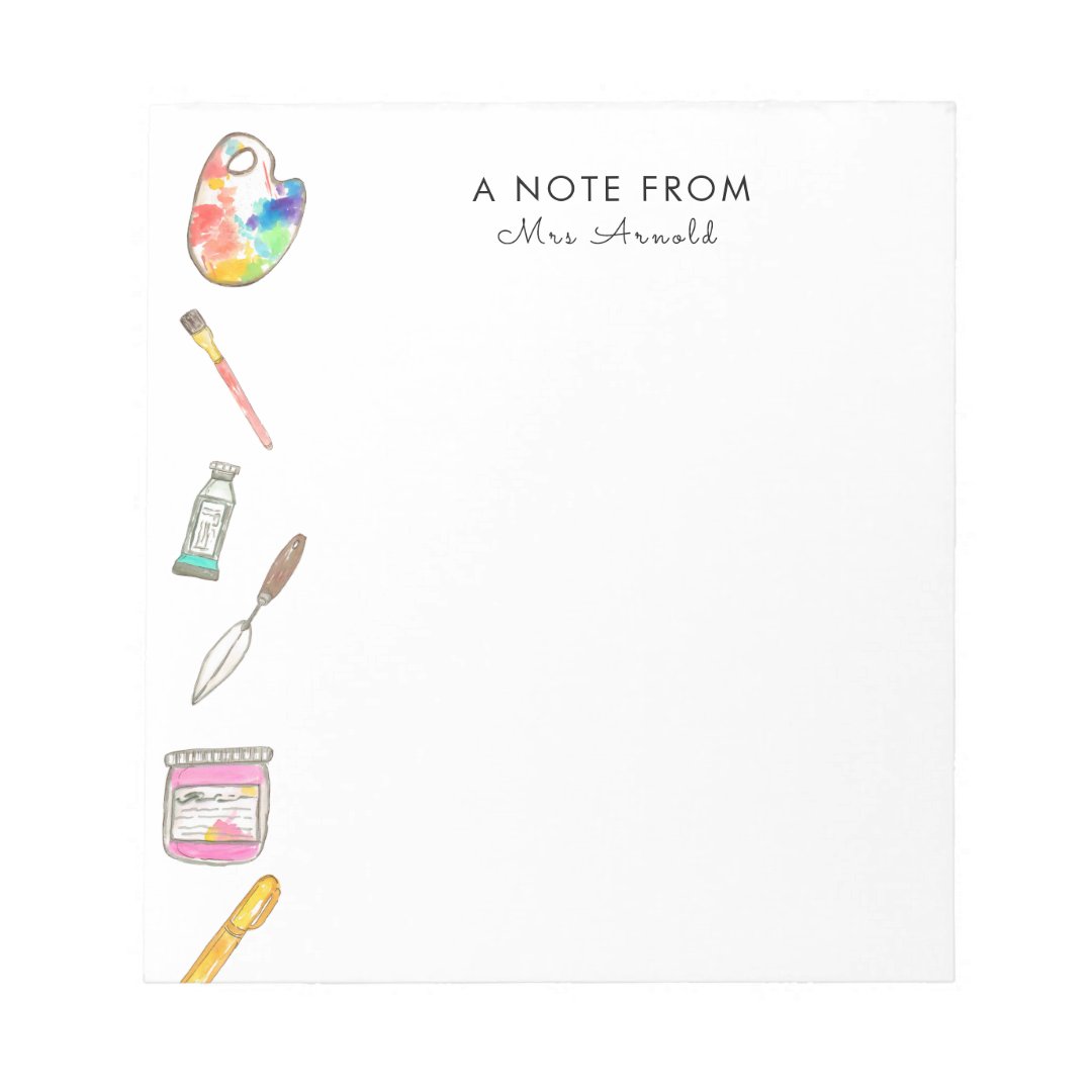Art teacher gift stationary notepad | Zazzle
