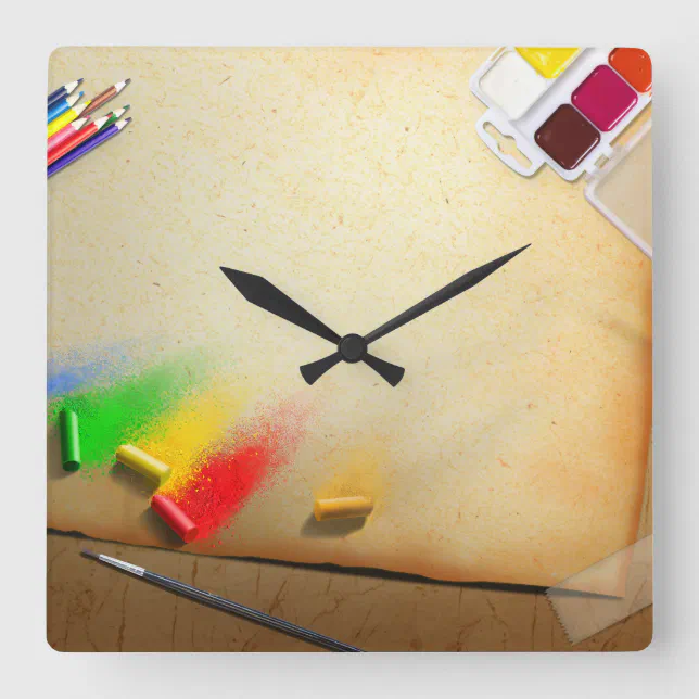 Art Themed Artistic Painters Wall Clock | Zazzle