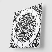 Art Wall Clock with QR Code - Modern | Zazzle