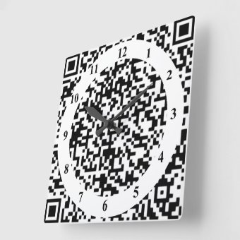 Art Wall Clock with QR Code - Modern | Zazzle