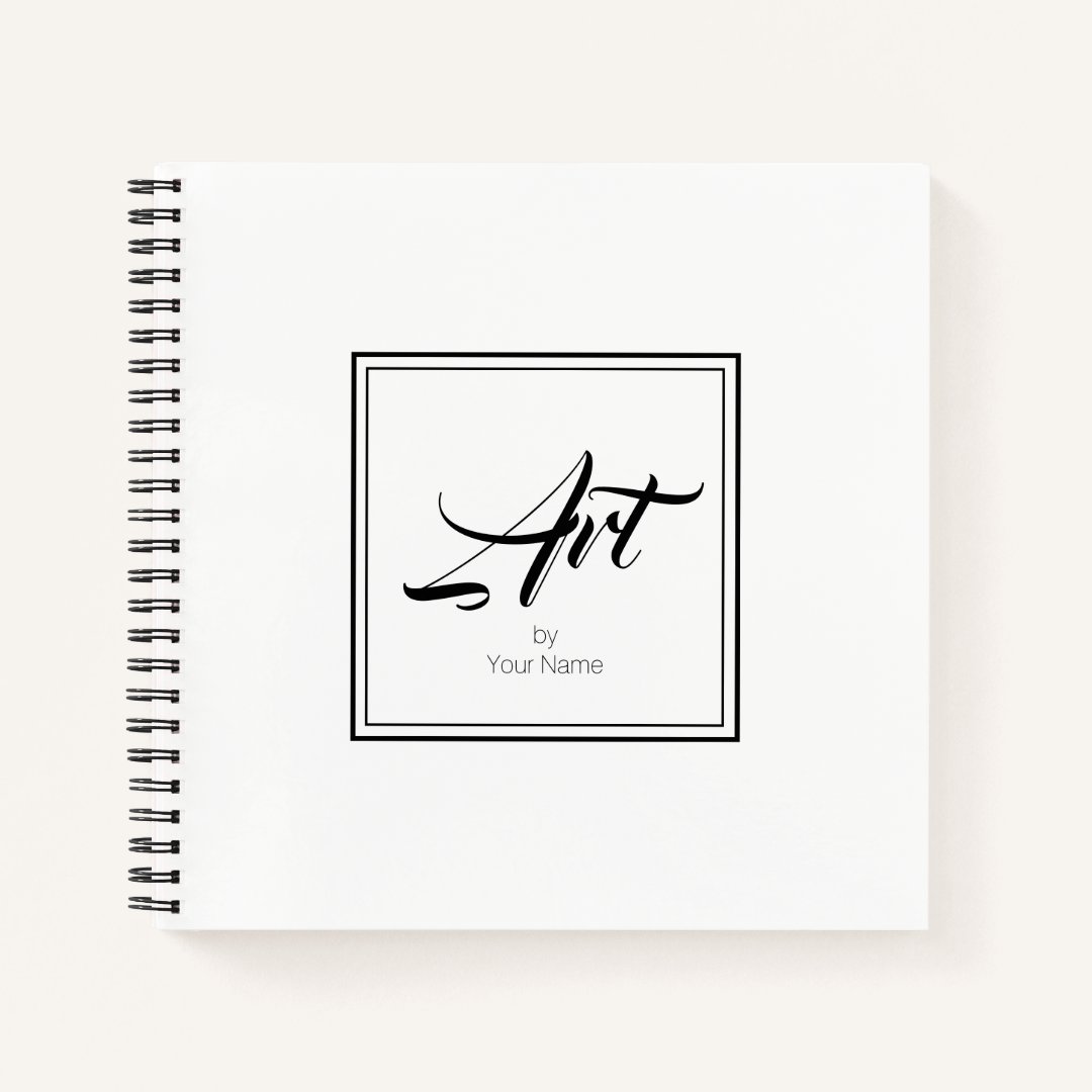 Art with Your Name in Border Sketchbook Notebook | Zazzle