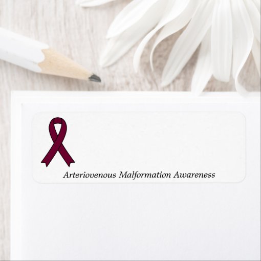 Arteriovenous Malformation Awareness Ribbon Label | Zazzle