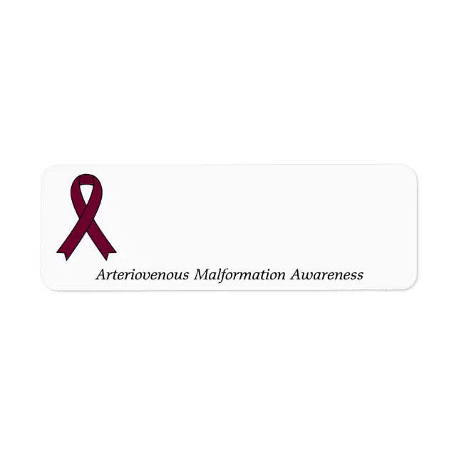 Arteriovenous Malformation Awareness Ribbon Label | Zazzle