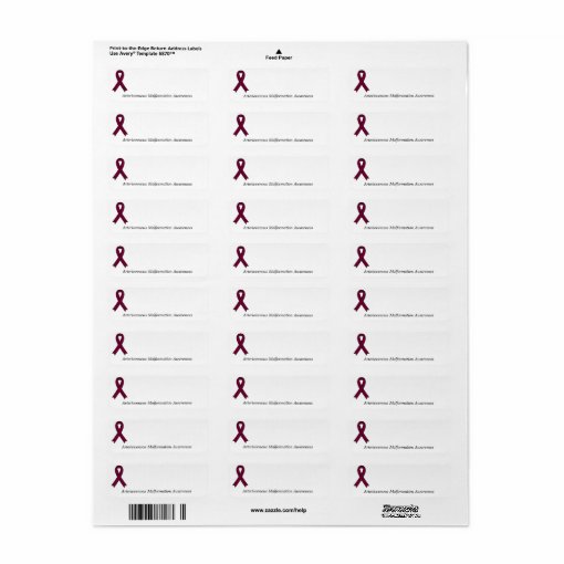 Arteriovenous Malformation Awareness Ribbon Label | Zazzle