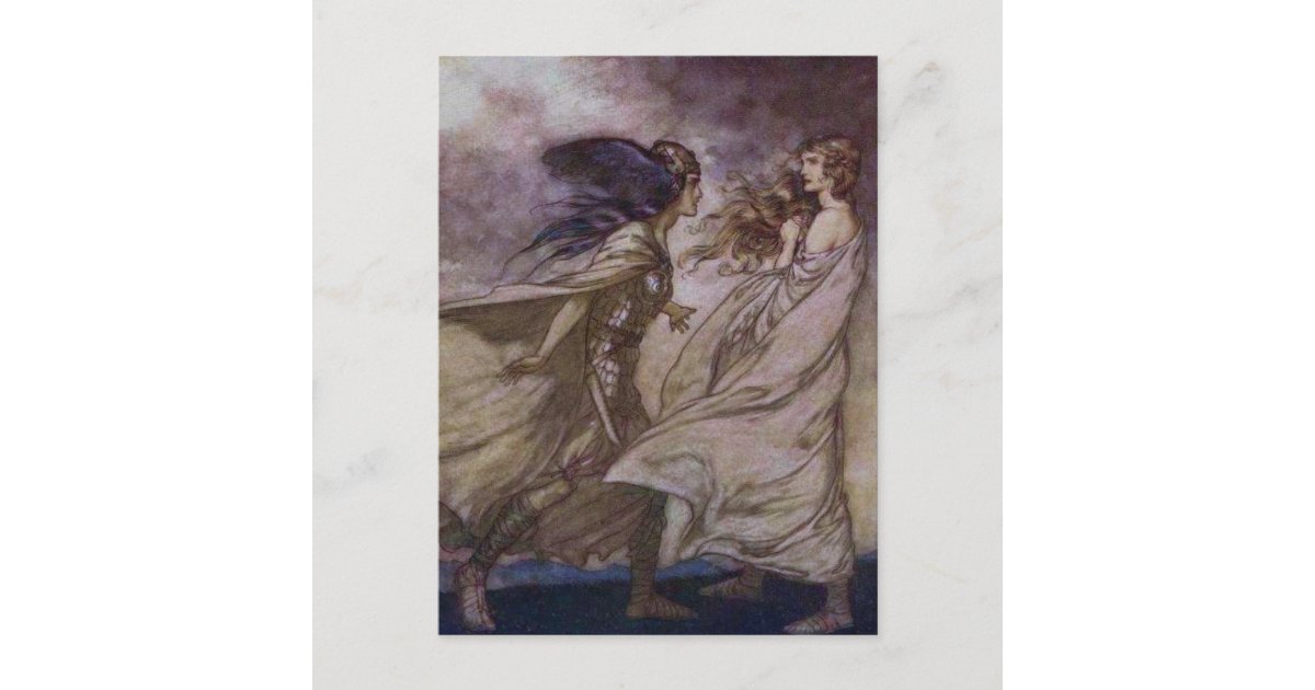 Arthur Rackham - Brünnhilde and Waltraute Postcard | Zazzle