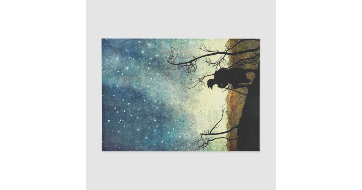 Arthur Rackham Illustration NIght Silhouette Tissue Paper | Zazzle