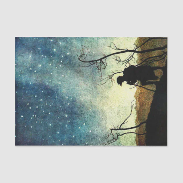 Arthur Rackham Illustration NIght Silhouette Tissue Paper | Zazzle