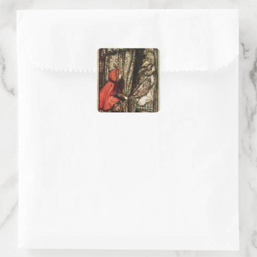Arthur Rackham | Little Red Riding Hood Square Sticker | Zazzle