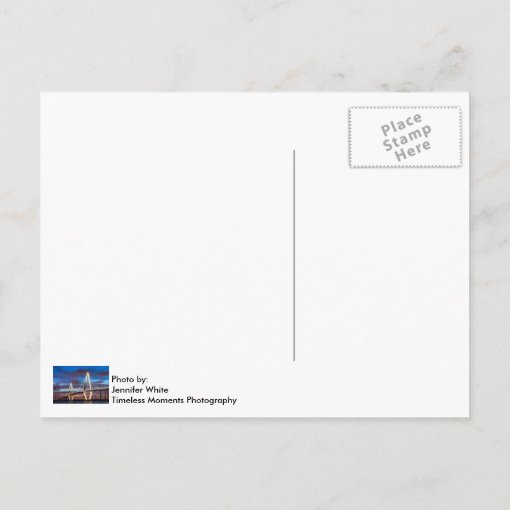 Arthur Ravenel Bridge At Night Postcard | Zazzle