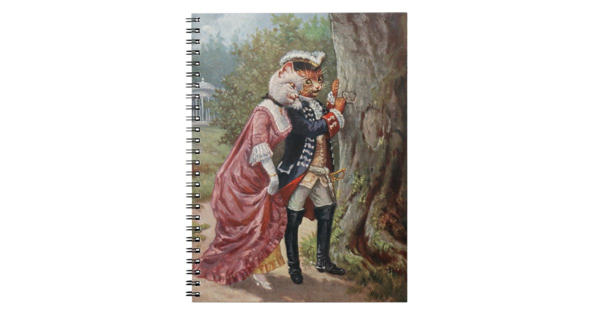Arthur Thiele Romantic Cats Spiral Notebook | Zazzle