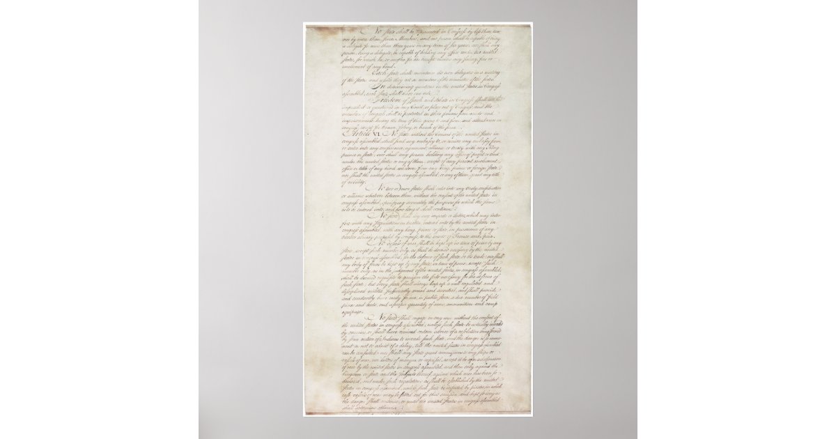 Articles of Confederation of the united States_pg2 Poster | Zazzle