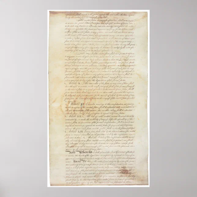 Articles of Confederation of the united States_pg5 Poster | Zazzle