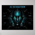 Artificial intelligence digital science robotics poster | Zazzle